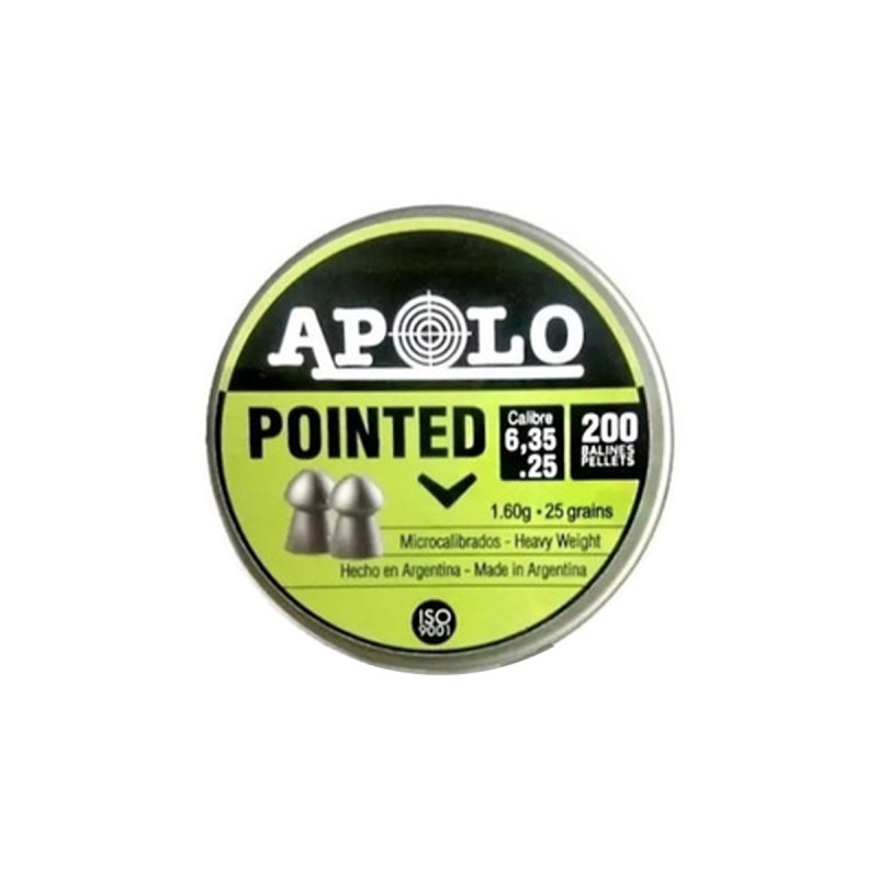 Balines APOLO 6mm Pointed 1,15gr. Lata*200x30 — Camping44